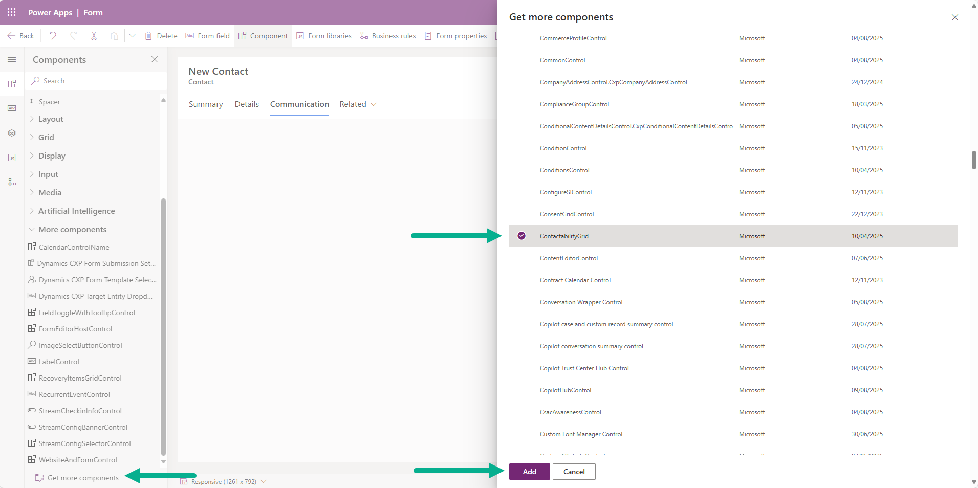 Add the Contactability Grid (Communication Tab) to Custom Forms in ...
