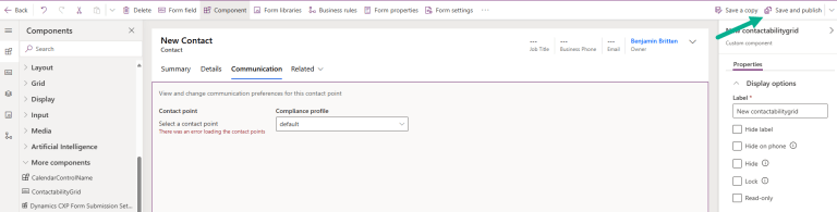Add the Contactability Grid (Communication Tab) to Custom Forms in ...