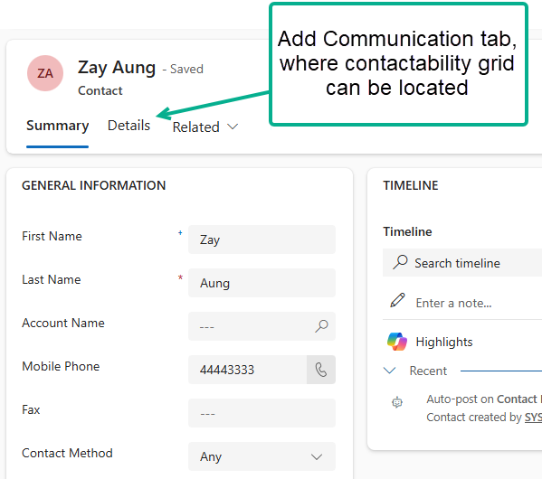 Add the Contactability Grid (Communication Tab) to Custom Forms in ...